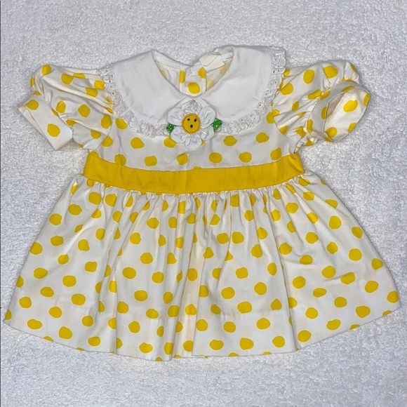 Baby Togs | Dresses | Vintage Baby Togs Girls Daisy White Yellow Polka ...